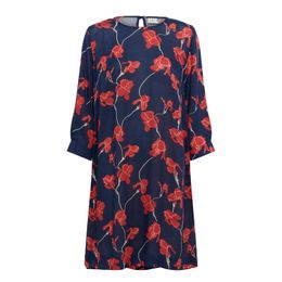 Midikleid Kaffe "Kleid BPcarla", Damen, Gr. L, N-Gr, blau (midnight, rot flowers), Obermaterial: 100% Viskose LENZING ECOVERO CV LenzEcov., Kleider Midikleid