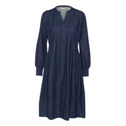 Midikleid Culture "Kleid CUallura", Damen, Gr. L, N-Gr, blau (rinse wash), Obermaterial: 90% Baumwolle CO. 10% Lyocell CLY., Kleider Midikleid
