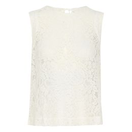Blusentop Kaffe "Shirtbluse KAlora", Damen, Gr. 36, wei&szlig; (chalk), Obermaterial: 35% Polyamid PA. 35% Viskose CV. 30% Baumwolle CO., Blusen Blusentop