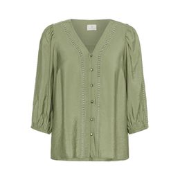 Langarmbluse Kaffe "Langarm-Bluse KAsonja", Damen, Gr. 34, gr&uuml;n (oil gr&uuml;n), Obermaterial: 80% Viskose CV. 20% Polyamid PA., Blusen