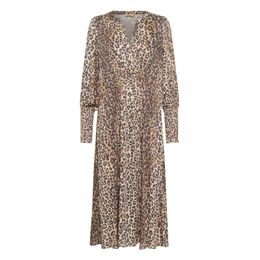 Midikleid Culture "Kleid CUdana", Damen, Gr. L, N-Gr, beige (leopard), Obermaterial: 100% Viskose LENZING ECOVERO CV LenzEcov., Kleider Midikleid