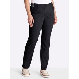 sheego Damen 5-Pocket-Hoseschwarz, Gr. 48, unifarben, 63% Baumwolle, 35% Lyocell, 2% Elasthan, Hosen