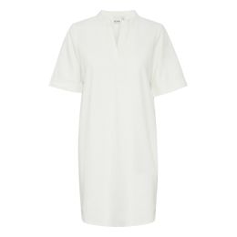 Midikleid Ichi "Kleid IHLINO", Damen, Gr. 36, N-Gr, wei&szlig; (cloud dancer), Obermaterial: 58% Leinen LI. 42% Viskose CV., Kleider Midikleid