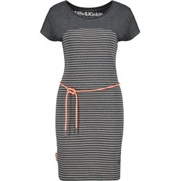 alife and kickin Blusenkleid ALIFE & KICKIN, Damen, Gr. XL, Normalgr&ouml;&szlig;en, moonless, 65% Baumwolle, 35% Polyester, Rundhals, Kleider Blusenkleid