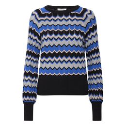 Strickpullover B.Young "Strickpullover BYMMORLA", Damen, Gr. L, blau (blau quartz mix), Obermaterial: 70% Viskose LENZING ECOVERO CV LenzEcov. 30% Polyamid PA., Pullover Strickpullover