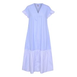 Midikleid Culture "Kleid CUcia", Damen, Gr. S, N-Gr, blau (blau stripe mix), Obermaterial: 85% Polyester PES. 15% Baumwolle CO., Kleider Midikleid