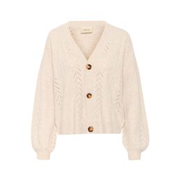 Strickjacke Cream "Strickjacke CRHoliday", Damen, Gr. L-XL, beige (oat melange), Obermaterial: 100% Polyester PES., Strickjacken Strickjacke