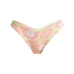 Bikini-Hose Roxy "Hibiscus Hype RV Cheeky High Leg", Damen, Gr. L, US-Gr&ouml;&szlig;en, bunt (daiquiri gr&uuml;n hibscus hype), Obermaterial: 85% Microfaser, 15% Elasthan;, Badehosen Bikini-Hose