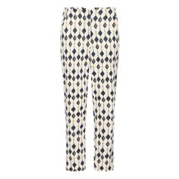 Stoffhose Ichi "Hose IHKATE", Damen, Gr. M, N-Gr, schwarz (total eclipse ikat aop), Obermaterial: 74% Polyester Pol. recyc.. 22% Viskose CV. 4% Elasthan EL., Hosen Stoffhose