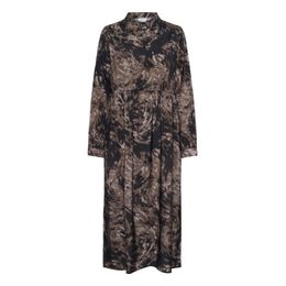 Midikleid Kaffe "Kleid KAjamie", Damen, Gr. 36, N-Gr, braun (braun graphic print), Obermaterial: 50% Viskose CV. 50% Viskose LENZING ECOVERO CV LenzEcov., Kleider Midikleid