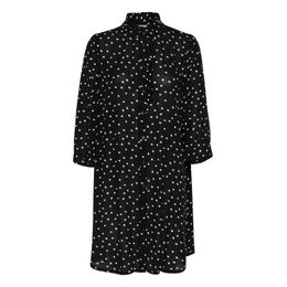 Midikleid Kaffe "Kleid KAvinni", Damen, Gr. 34, N-Gr, schwarz (schwarz, wei&szlig; dot), Obermaterial: 100% Viskose LENZING ECOVERO CV LenzEcov., Kleider Midikleid
