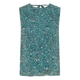 Kurzarmbluse Kaffe "Kurzarm-Bluse KAbella", Damen, Gr. 36, bunt (teal, schwarz, wei&szlig; graphic), Obermaterial: 100% Polyester PES., Blusen