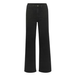 Regular-fit-Jeans Kaffe "Jeans KAkarla", Damen, Gr. 34, N-Gr, schwarz (schwarz deep), Obermaterial: 75% Baumwolle CO. 13% Viskose CV. 10% Polyester PES. 2% Elasthan EL., Jeans