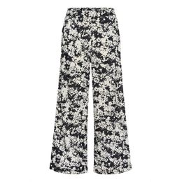 Stoffhose Kaffe "Hose BPliah", Damen, Gr. 38, N-Gr, schwarz (schwarz, turtledove flower print), Obermaterial: 100% Viskose LENZING ECOVERO CV LenzEcov., Hosen Stoffhose