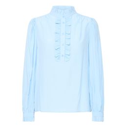 Kurzarmbluse B.Young "Kurzarm-Bluse BYFENJA", Damen, Gr. 40, blau (angel falls), Obermaterial: 65% Viskose CV. 35% Polyester PES., Blusen
