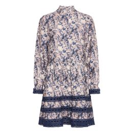 Midikleid Pulz Jeans "Kleid PZPERNILLE", Damen, Gr. S, N-Gr, blau (dunkelblau paisley printed), Obermaterial: 83% Viskose CV. 17% Polyamid PA., Kleider Midikleid