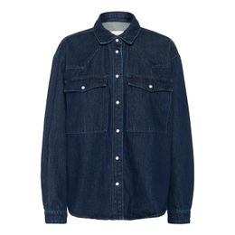 Jeansbluse Kaffe "Jeanshemd KAeloise", Damen, Gr. 38, blau (dunkelblau denim), Obermaterial: 100% Baumwolle CO., Blusen Jeansbluse