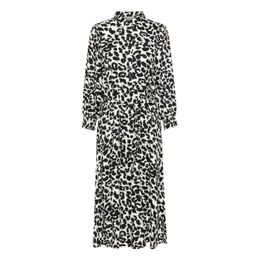 Midikleid Kaffe "Kleid KAemina", Damen, Gr. 38, N-Gr, grau (grau leopard), Obermaterial: 100% Viskose LENZING ECOVERO CV LenzEcov., Kleider Midikleid