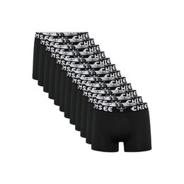 Retro Boxer Chiemsee, Herren, Gr. 4XL (68/70), schwarz, schwarz, 95% Baumwolle, 5% Elasthan, unifarben, k&ouml;rpernah, Unterhosen, im vorteilhaften 12er Pack