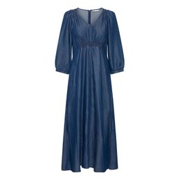 Midikleid Pulz Jeans "Kleid PZSEVIELLE", Damen, Gr. M, N-Gr, blau (un, washed denim), Obermaterial: 100% Lyocell CLY., Kleider Midikleid