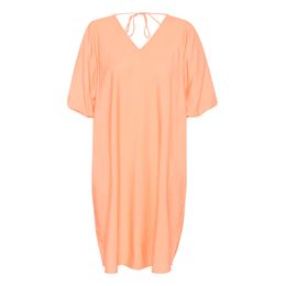 Midikleid Kaffe "Kleid KAgabby", Damen, Gr. 34, N-Gr, orange (peach nectar), Obermaterial: 80% Viskose CV. 20% Nylon NY., Kleider Midikleid
