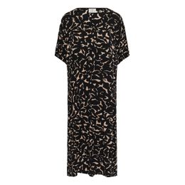 Midikleid Kaffe "Kleid BPisabella", Damen, Gr. M, N-Gr, beige (nature, schwarz flower print), Obermaterial: 100% Viskose LENZING ECOVERO CV LenzEcov., Kleider Midikleid