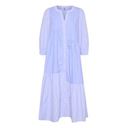 Midikleid Culture "Kleid CUcia", Damen, Gr. L, N-Gr, blau (blau stripe mix), Obermaterial: 85% Polyester PES. 15% Baumwolle CO., Kleider Midikleid