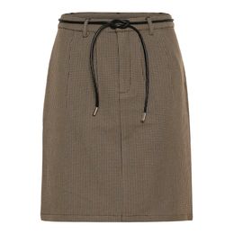 Midirock Kaffe "Rock KAelyah", Damen, Gr. 34, beige (beige, schwarz petit houndstoot), Obermaterial: 69% Polyester PES. 29% Viskose CV. 2% Elasthan EL., R&ouml;cke