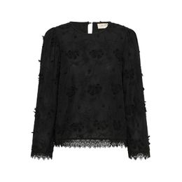 Langarmbluse Cream "Langarm-Bluse CRHilda", Damen, Gr. 34, schwarz (pitch schwarz), Obermaterial: 100% Baumwolle CO., Blusen