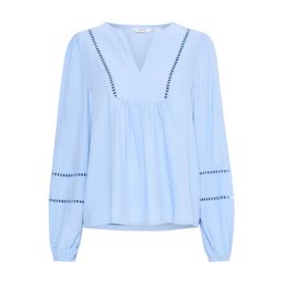 Langarmbluse B.Young "Langarm-Bluse BYILVILYA", Damen, Gr. 40, blau (vista blau), Obermaterial: 58% Polyester PES. 42% Viskose CV., Blusen