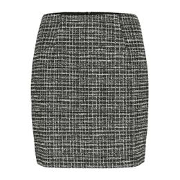 Midirock Cream "Rock CRMillie", Damen, Gr. XL, schwarz (schwarz, wei&szlig; boucle check), Obermaterial: 80% Polyester PES. 15% Baumwolle CO. 4% Polyacryl PAN. 1% Elasthan EL., R&ouml;cke