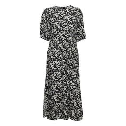 Midikleid B.Young "Kleid BYIBANO", Damen, Gr. 38, N-Gr, schwarz (schwarz mix), Obermaterial: 80% Viskose CV. 20% Nylon NY., Kleider Midikleid