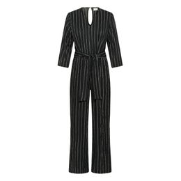 Jumpsuit Kaffe "Overall KAkatrine", Damen, Gr. M, N-Gr, schwarz (schwarz, wei&szlig; stripe), Obermaterial: 98% Polyester PES. 2% Elasthan EL., Overalls Jumpsuit