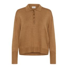 Strickpullover Kaffe "Strickpullover KAlizza", Damen, Gr. L, braun (toasted coconut melange), Obermaterial: 80% Viskose CV. 20% Nylon NY., Pullover Strickpullover