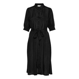 Midikleid Kaffe "Kleid KAemine", Damen, Gr. 42, N-Gr, schwarz (schwarz deep), Obermaterial: 50% Viskose CV. 50% Viskose LENZING ECOVERO CV LenzEcov., Kleider Midikleid