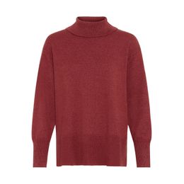 Strickpullover Pulz Jeans "Strickpullover PZSTEFFI", Damen, Gr. L, rot (spiced apple melange), Obermaterial: 50% Viskose CV. 27% Nylon NY. 23% Polyester PES., Pullover Strickpullover