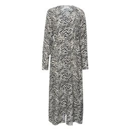 Midikleid Kaffe "Kleid KAjodie", Damen, Gr. 34, N-Gr, schwarz (schwarz oyster, moonstruck animal), Obermaterial: 80% Viskose CV. 20% Polyamid PA., Kleider Midikleid