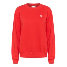 Sweatshirt Kaffe "Sweatshirt KAliddy", Damen, Gr. L, rot (lollipop), Obermaterial: 85% Baumwolle CO. 15% Polyester PES., Sweatshirts Sweatshirt