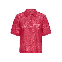 Blusentop B.Young "Poloshirt BXSOLACY", Damen, Gr. M, rot (love potion), Obermaterial: 65% Polyamid PA. 35% Baumwolle CO., Blusen Blusentop