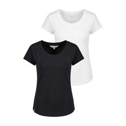 alife and kickin Rundhalsshirt ALIFE & KICKIN, Damen, Gr. L, schwarz, wei&szlig;, 100% Baumwolle (Bio), Rundhals, Shirts Rundhalsshirt, leichtes Sommer-Top aus Bio-Baumwolle mit weitem U-Ausschnitt
