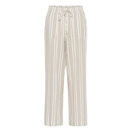 Marlene-Hose Kaffe "Hose KAmilia", Damen, Gr. 38, N-Gr, wei&szlig; (chalk, chinchilla stripe), Obermaterial: 70% Viskose CV. 30% Leinen LI., Hosen