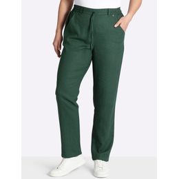 Jogger Pants sheego, Damen, Gr. 48, Normalgr&ouml;&szlig;en, moos, 55% Leinen, 45% Viskose, unifarben, Hosen
