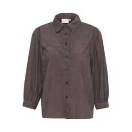 Langarmhemd Kaffe "Langarm - Hemd KAvera", Damen, Gr. 42, N-Gr, braun (major braun c.), Obermaterial: 90% Polyester PES. 8% Polyamid PA. 2% Elasthan EL., Hemden
