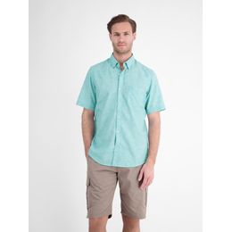 Kurzarmhemd Lerros "Kurzarmhemd, unifarben aus pflegeleichtem Materialmix", Herren, Gr. L, Normalgr&ouml;&szlig;en, gr&uuml;n (reef blau), 60% Polyester, 40% Baumwolle, Hemden