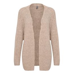 Strickjacke Culture "Strickjacke CUbrava", Damen, Gr. L-XL, beige (nomad melange), Obermaterial: 59% Polyester PES. 21% Nylon NY. 11% Polyester PES. 8% Wolle mw. 1% Elasthan EL., Strickjacken Strickjacke