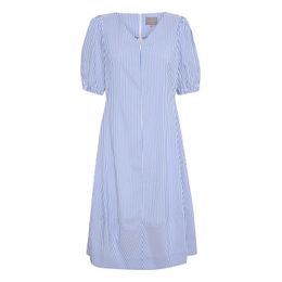 Midikleid Culture "Kleid CUabigail", Damen, Gr. L, N-Gr, blau (mazarine blau), Obermaterial: 95% Polyester PES. 5% Elasthan EL., Kleider Midikleid