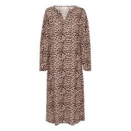 Midikleid Cream "Kleid CRVenta", Damen, Gr. 36, N-Gr, beige (animal neutral), Obermaterial: 70% Viskose CV. 30% Leinen LI., Kleider Midikleid