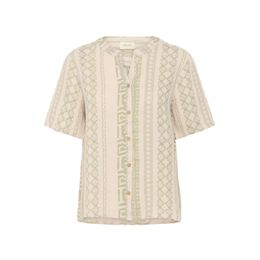 Hemdbluse Cream "Langarm-Hemd CRBellis", Damen, Gr. L-XL, bunt (ethnic geo tea), Obermaterial: 100% Leinen LI., Blusen Hemdbluse