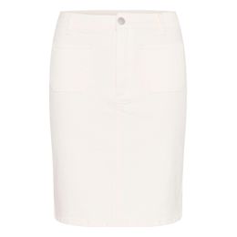 Midirock Kaffe "Rock KAkarla", Damen, Gr. 42, wei&szlig; (chalk), Obermaterial: 98% Baumwolle CO. 2% Elasthan EL., R&ouml;cke