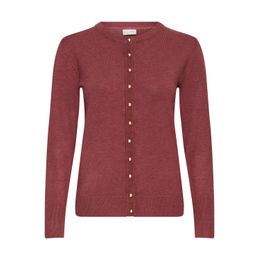 Strickjacke Pulz Jeans "Strickjacke PZSARA", Damen, Gr. L, rot (spiced apple melange), Obermaterial: 80% Viskose LENZING ECOVERO CV LenzEcov. 20% Polyester PES., Strickjacken Strickjacke